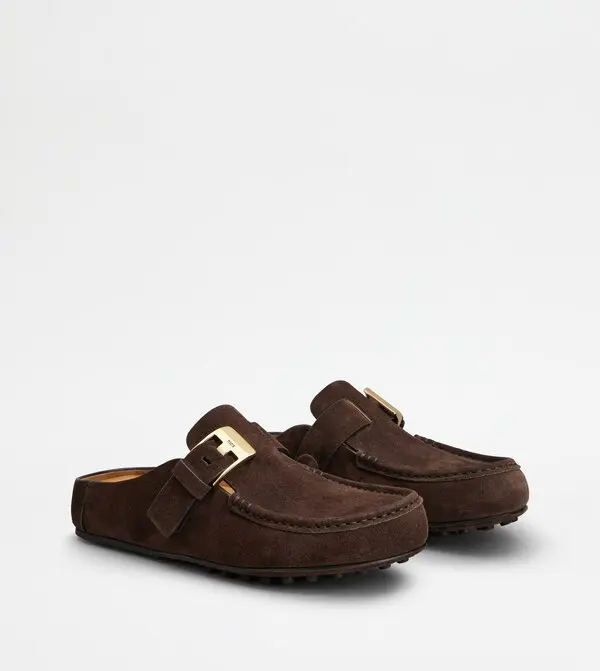 TOD'S Suede Mule Loafers