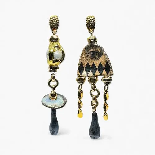 LUNAVERSOUL Harlequin Nights Mismatched Earrings - Multicolor