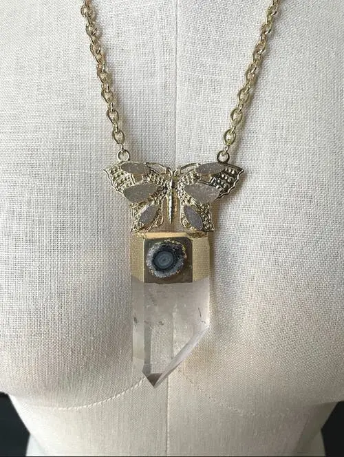 LUNAVERSOUL Monarch Quartz Pendant Necklace