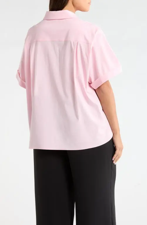 Lyssé Corinna Oversize Crop Button-up Shirt - Rose