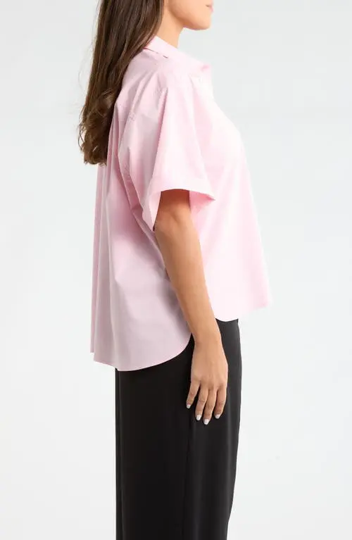Lyssé Corinna Oversize Crop Button-up Shirt - Rose