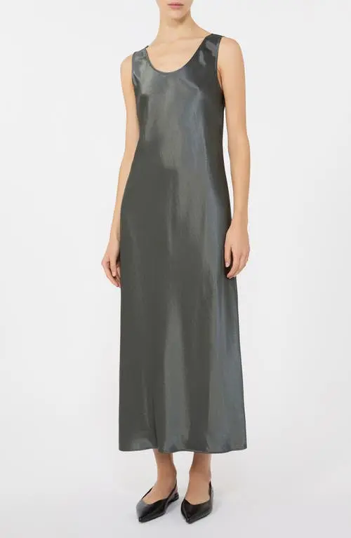 MM BY MAX MARA Talete Metallic Satin Slipdress