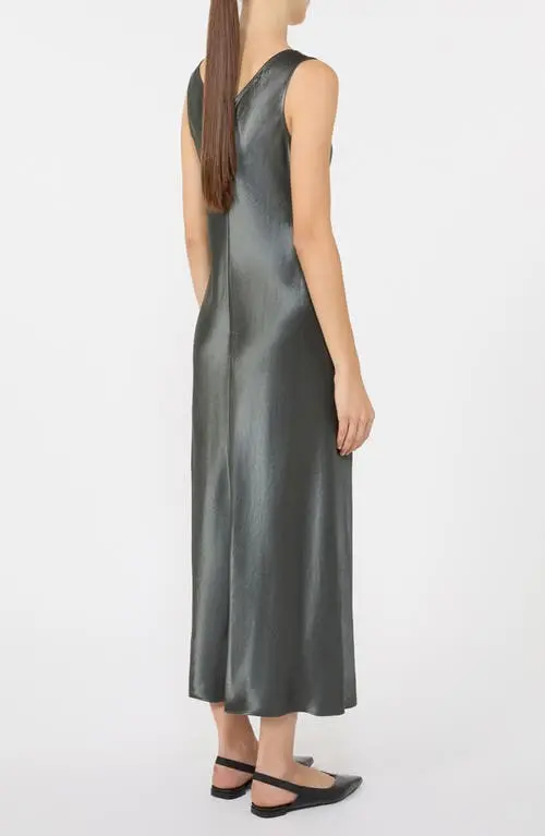 MM BY MAX MARA Talete Metallic Satin Slipdress