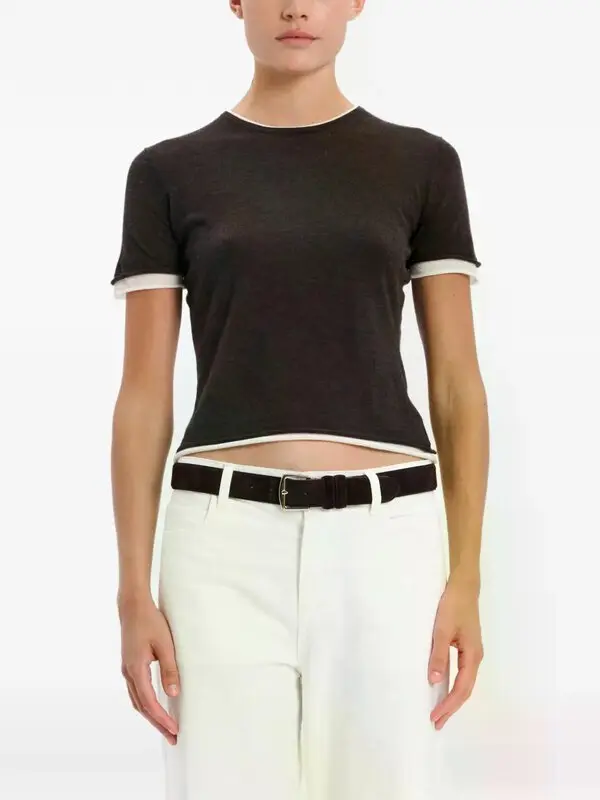 Arch4 Contrast-trim Top - Brown