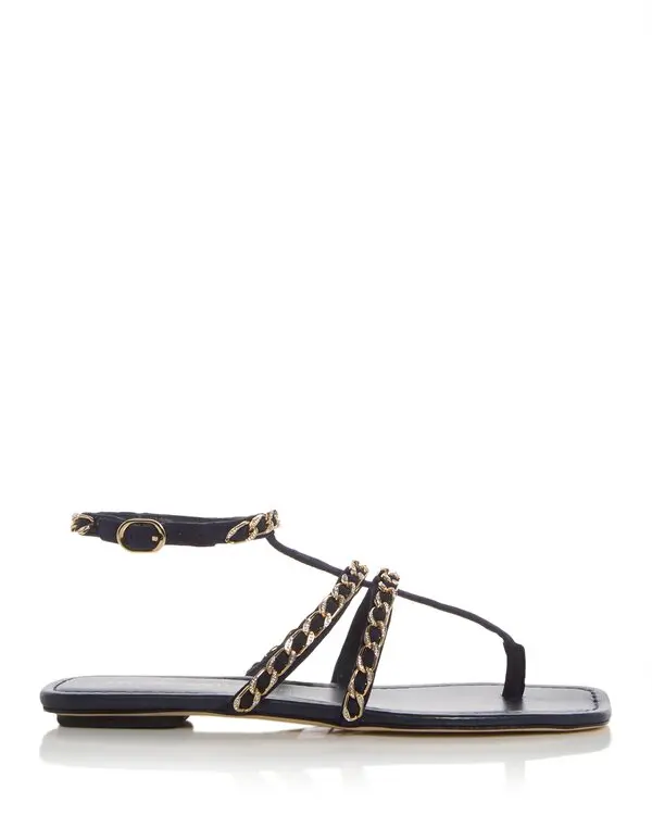 STUART WEITZMAN Soluxe Crystal-embellished Chain Sandals - Nice Blue