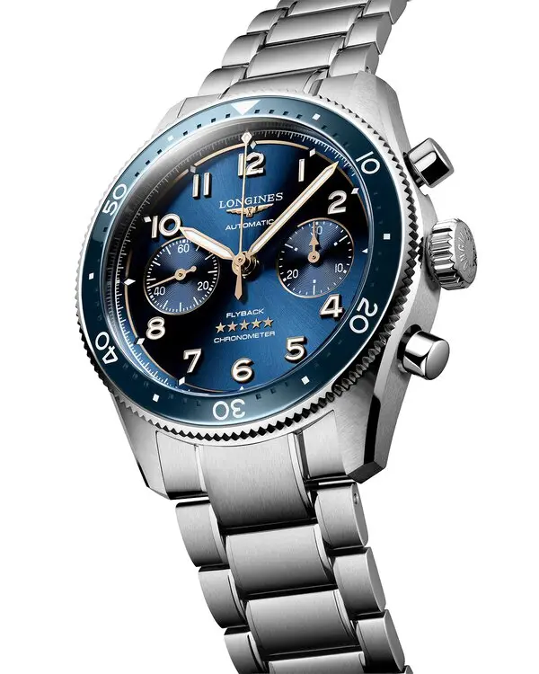 LONGINES Spirit Chronograph, 39mm - Silver/blue