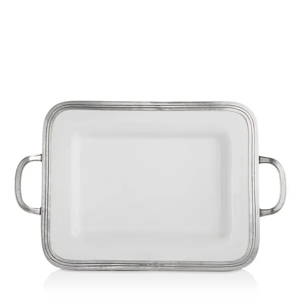 ARTE ITALICA Tuscan Small Rectangular Tray With Handles - No Color
