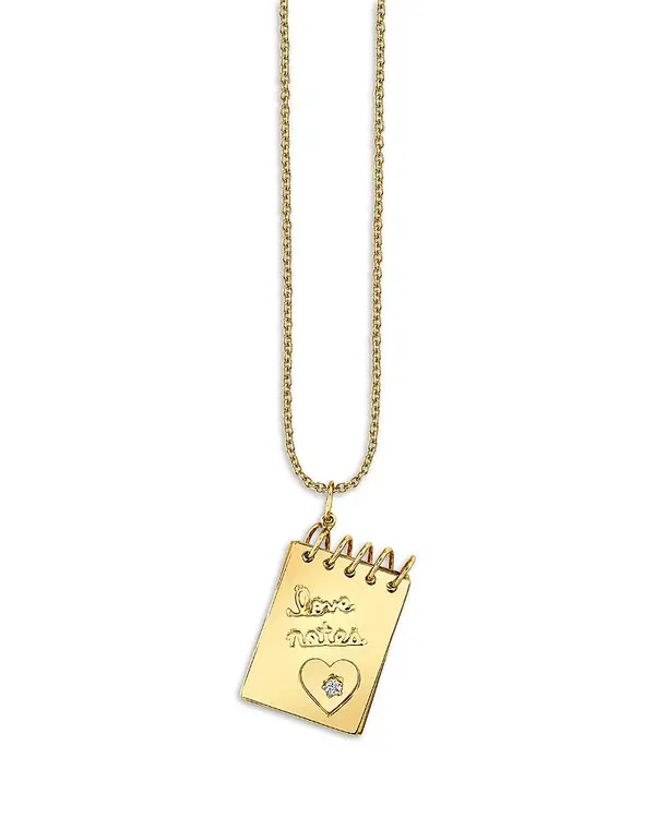 SYDNEY EVAN 14k Yellow Diamond Love Notes Necklace - Gold