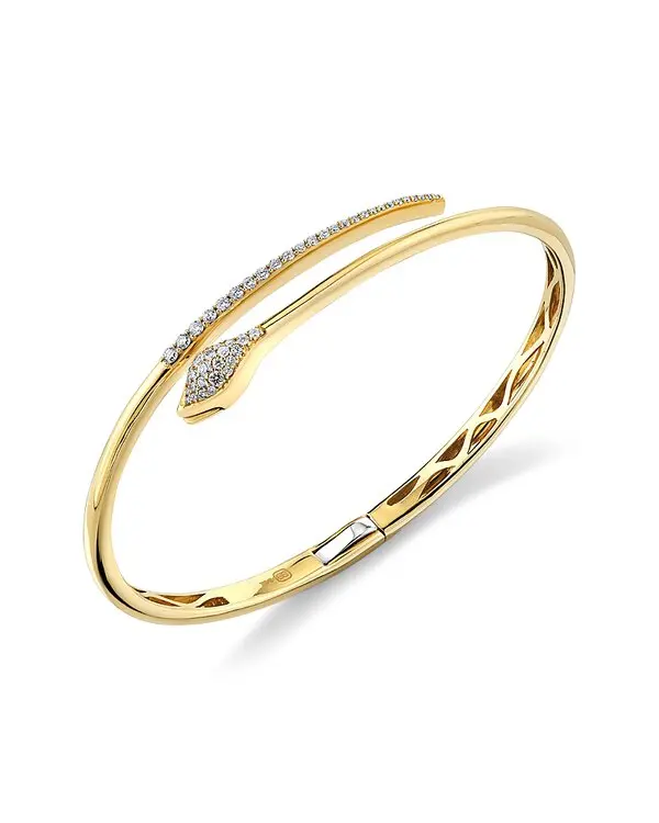 SYDNEY EVAN 14k Yellow Diamond Snake Bracelet - Gold