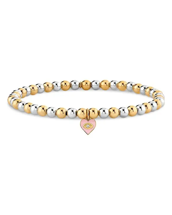 SYDNEY EVAN 14k Two-tone Gold Diamond Charm Bracelet - White/gold