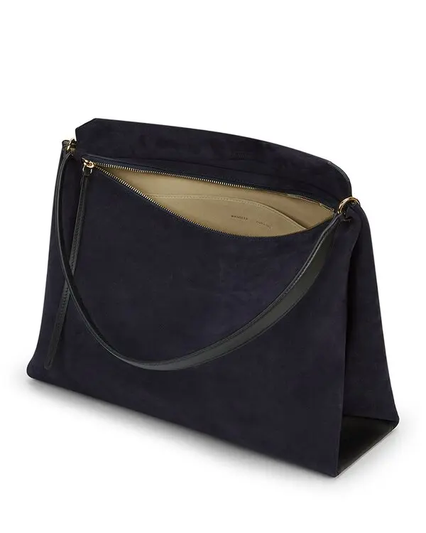 WANDLER Penelope Palissander Suede Tote - Navy Blue