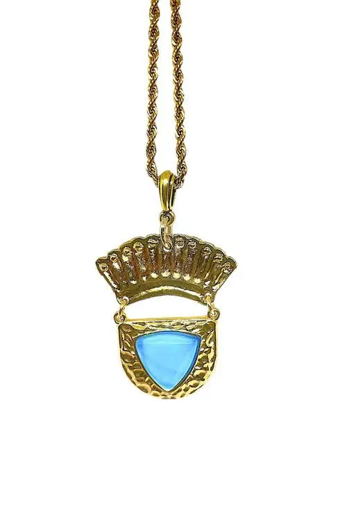 LUNAVERSOUL Chalcedony Venilia Necklace - Gold/blue