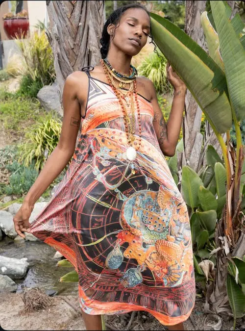 LUNAVERSOUL Orire Afrofuturism Halter Dress
