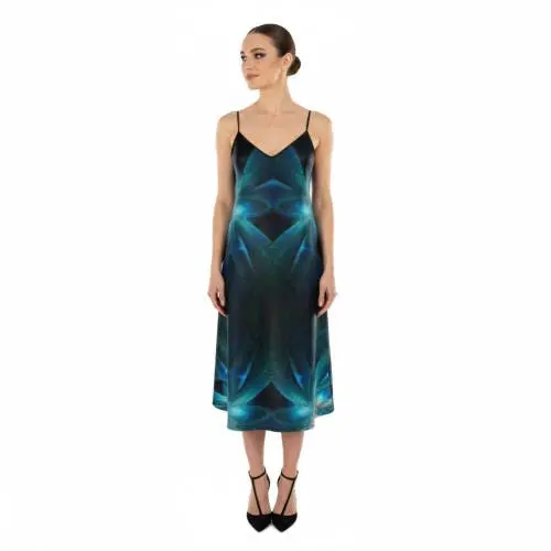 LUNAVERSOUL Energy Muse Silk-satin Blend Midi Slip Dress