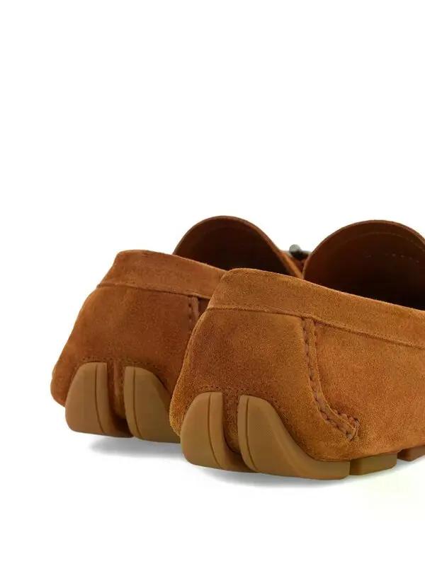 FERRAGAMO Gancini Buckle Suede Loafers