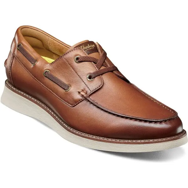 Florsheim Moc Toe Lace-up Boat Shoe - Cognac Multi