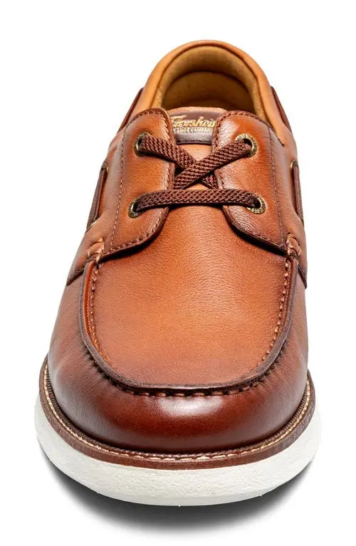 Florsheim Moc Toe Lace-up Boat Shoe - Cognac Multi