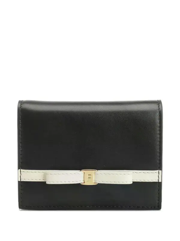 FERRAGAMO Ribbon-detail Wallet - Black