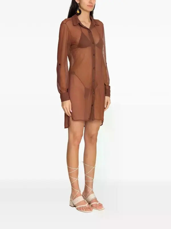 AMIR SLAMA Buttoned Long-sleeve Mini Dress
