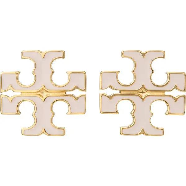 Tory Burch Small Icon Stud Earrings - Pink Snow
