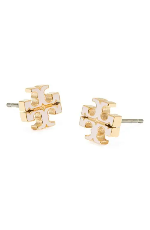 Tory Burch Small Icon Stud Earrings - Pink Snow