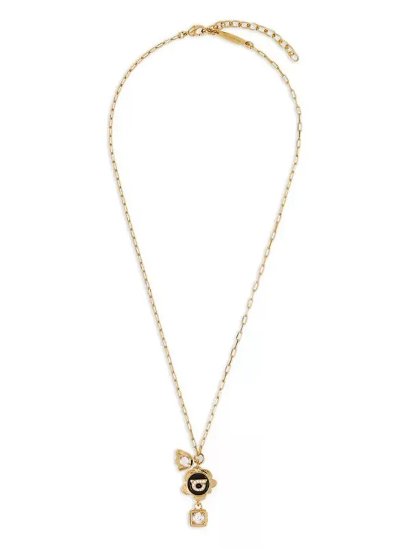 FERRAGAMO Gancini Flower Charm Necklace - Gold