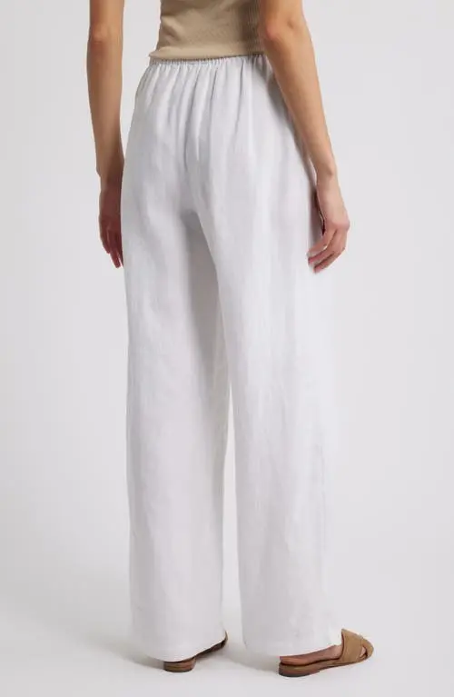 Caslon Wide Leg Linen Pants - White