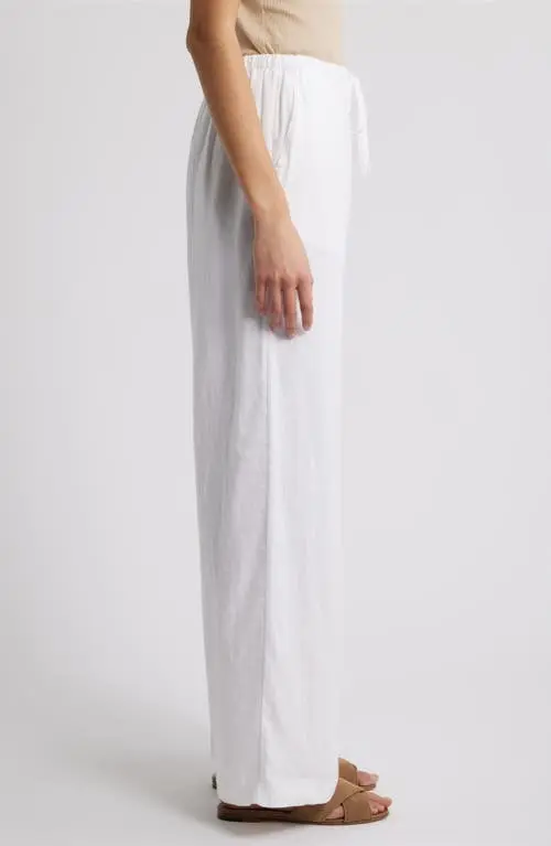 Caslon Wide Leg Linen Pants - White