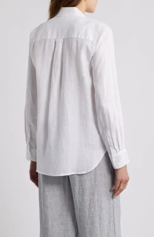 Caslon Casual Linen Button-up Shirt - White