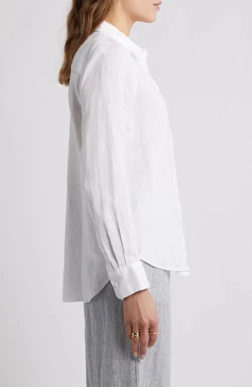 Caslon Casual Linen Button-up Shirt - White