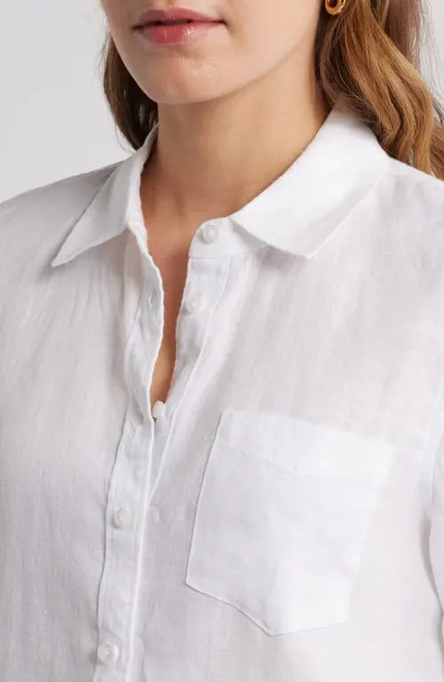Caslon Casual Linen Button-up Shirt - White