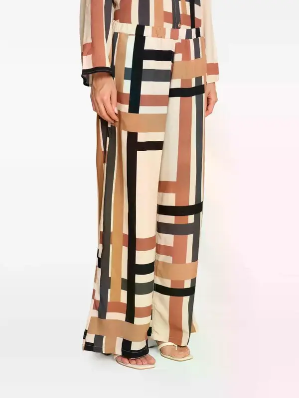 AMIR SLAMA Geometric Pattern Wide Leg Trousers