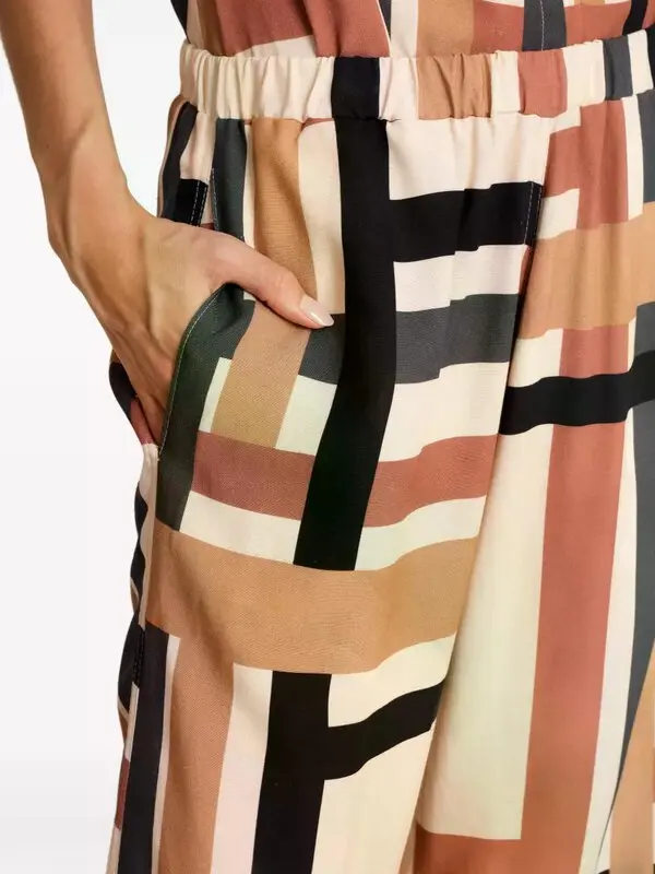 AMIR SLAMA Geometric Pattern Wide Leg Trousers