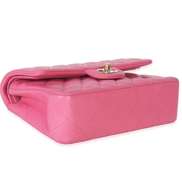 Chanel 22p Quilted Caviar Classic Double Flap Bag - Pink