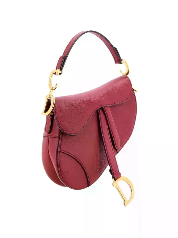 Dior Saddle Handbag Leather Mini Shoulder Bag - Red