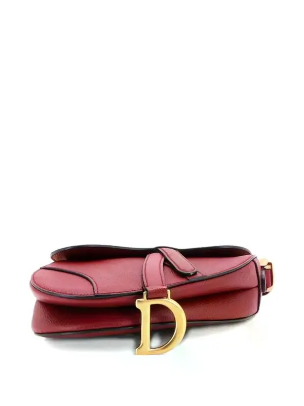 Dior Saddle Handbag Leather Mini Shoulder Bag - Red