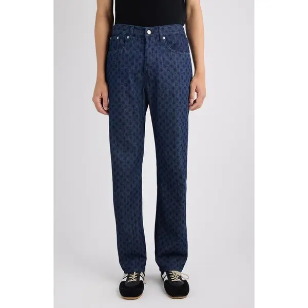 Dries Van Noten Panthero Bis Print Straight Leg Jeans - Dessin Blue