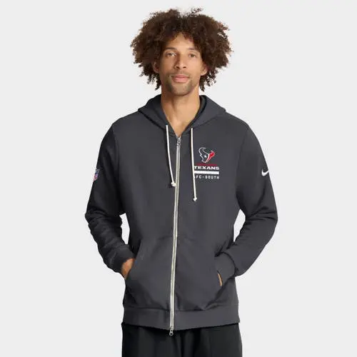 Nike Houston Texans Sideline Standard Issue Utility Player Dri-fit Full-zip Hoodie - Anthracite