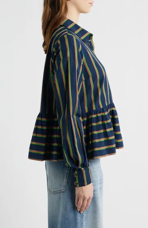DAMSON MADDER Kinsley Stripe Long Sleeve Shirt