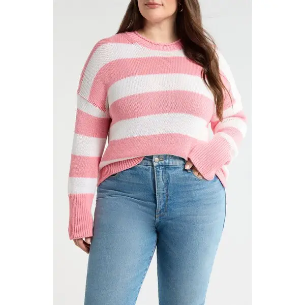Caslon Stripe Roll Neck Sweater