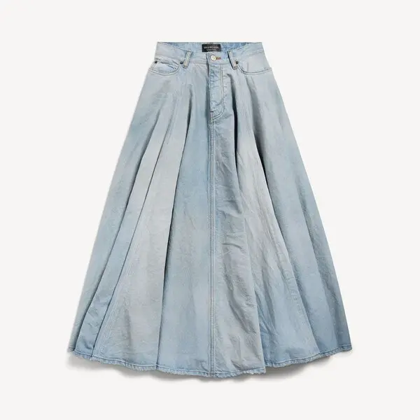 Balenciaga Godet Maxi Skirt - Blue