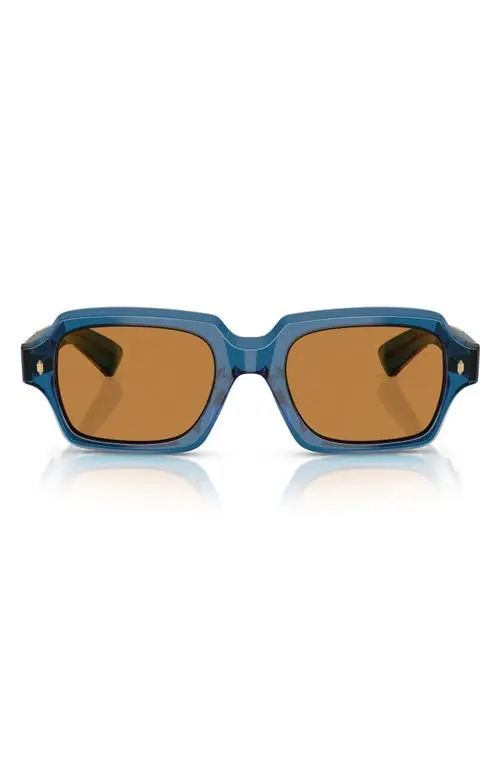 Oliver Spencer Devaney Rectangular Sunglasses - Tetsukon Blue/cognac