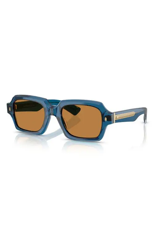 Oliver Spencer Devaney Rectangular Sunglasses - Tetsukon Blue/cognac