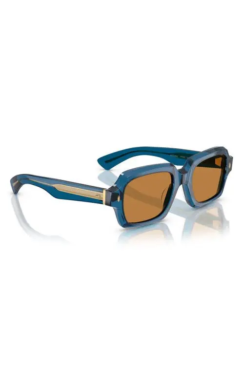 Oliver Spencer Devaney Rectangular Sunglasses - Tetsukon Blue/cognac