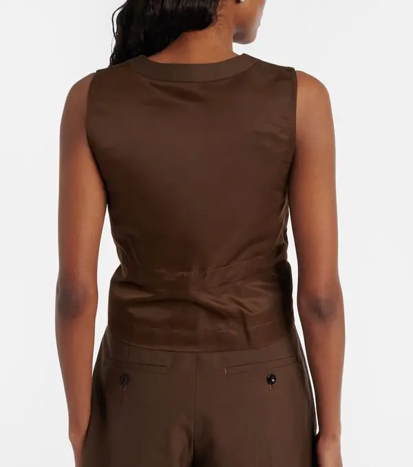 Sacai Paneled Vest - Brown