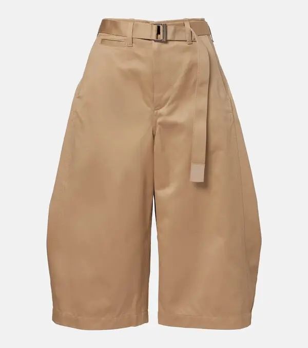 Sacai Belted Cropped Barrel-leg Pants