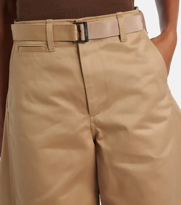 Sacai Belted Cropped Barrel-leg Pants