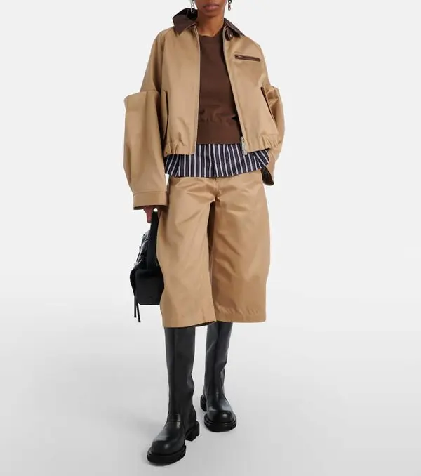 Sacai Belted Cropped Barrel-leg Pants