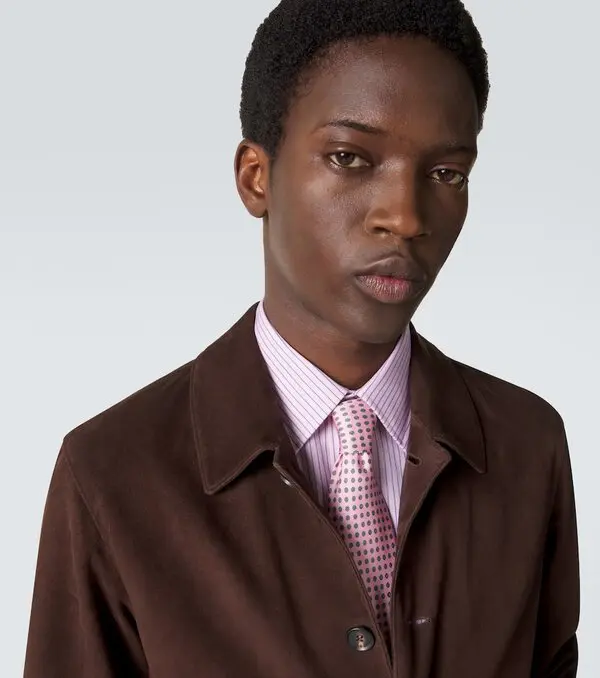 Brioni Printed Silk Twill Neck Tie