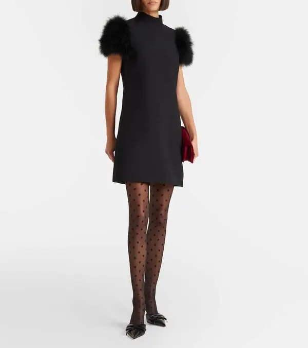 Wolford Daisy Floral Sheer Tights - Black
